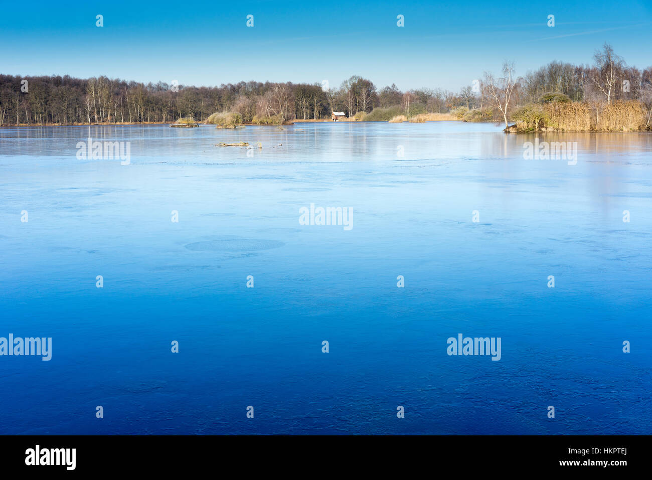 Blue sky and icy pond hi-res stock photography and images - Alamy