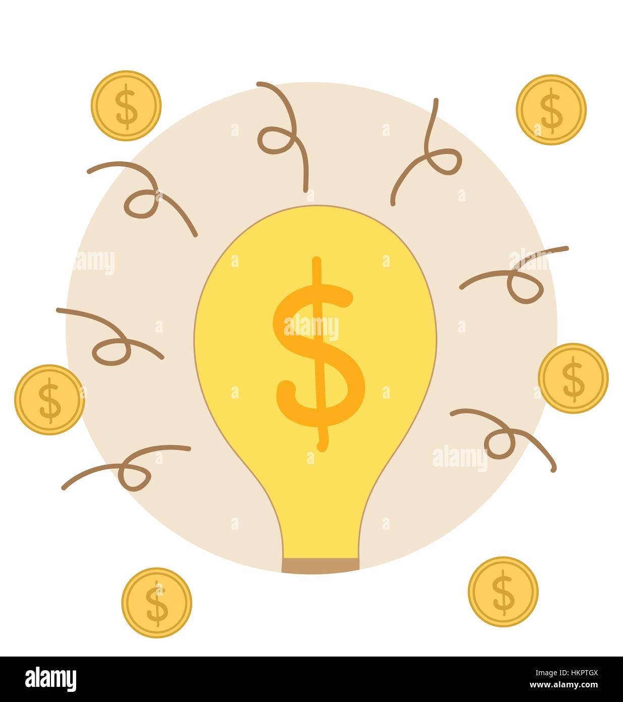 Light bulb with money coin. Modern Flat design vector illustration ...