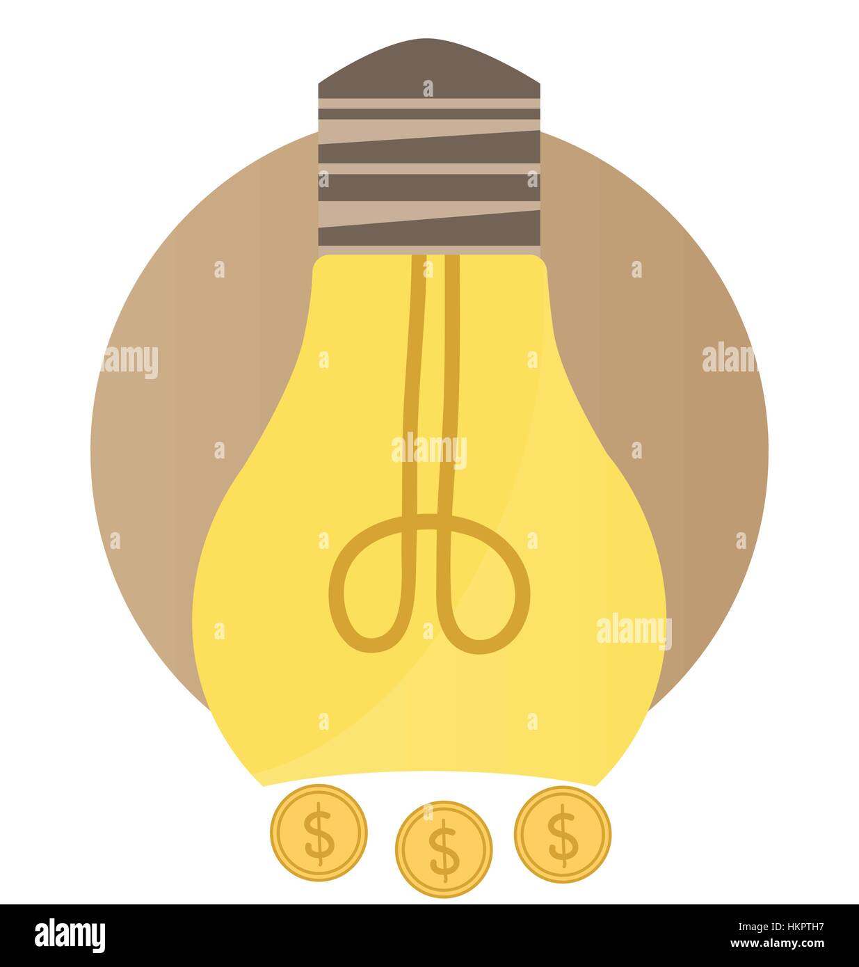 Light bulb with money coin. Modern Flat design vector illustration ...