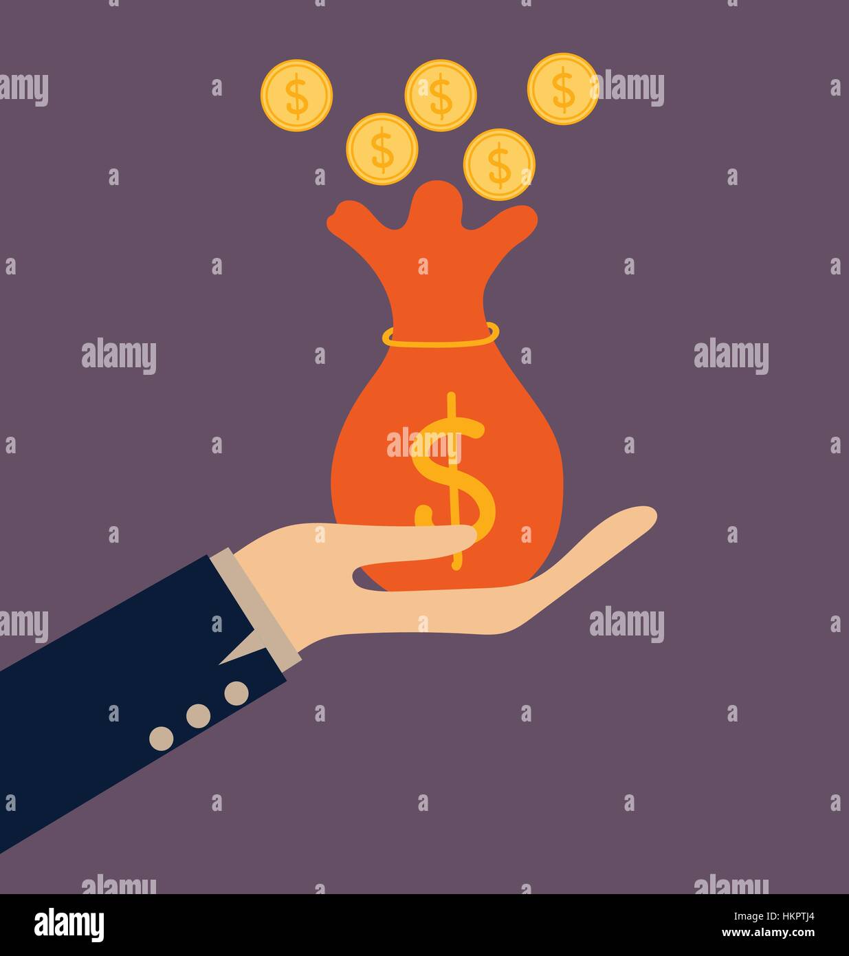 Money on hand. Modern Flat design vector illustration concept Stock ...