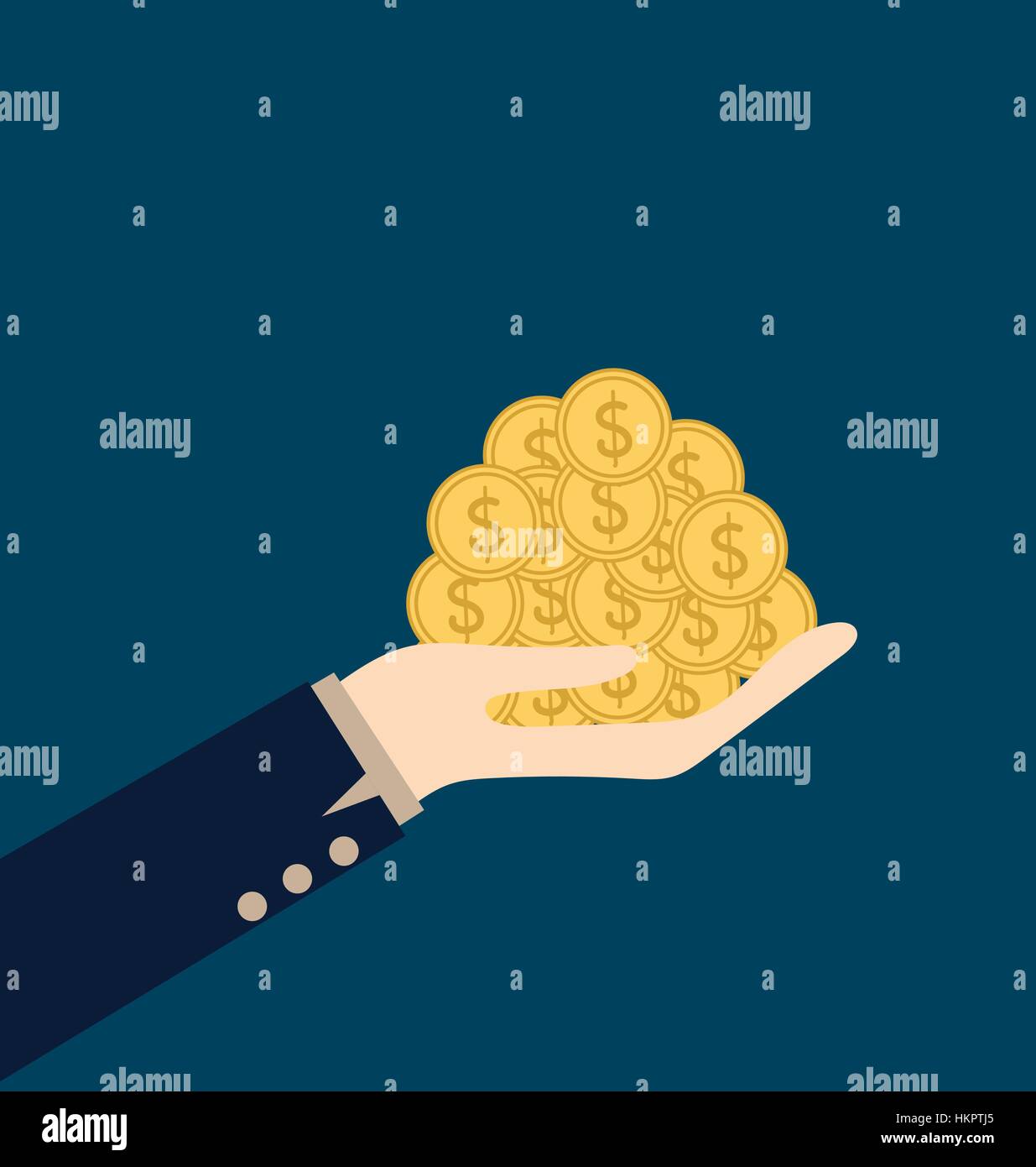 Money on hand. Modern Flat design vector illustration concept Stock ...