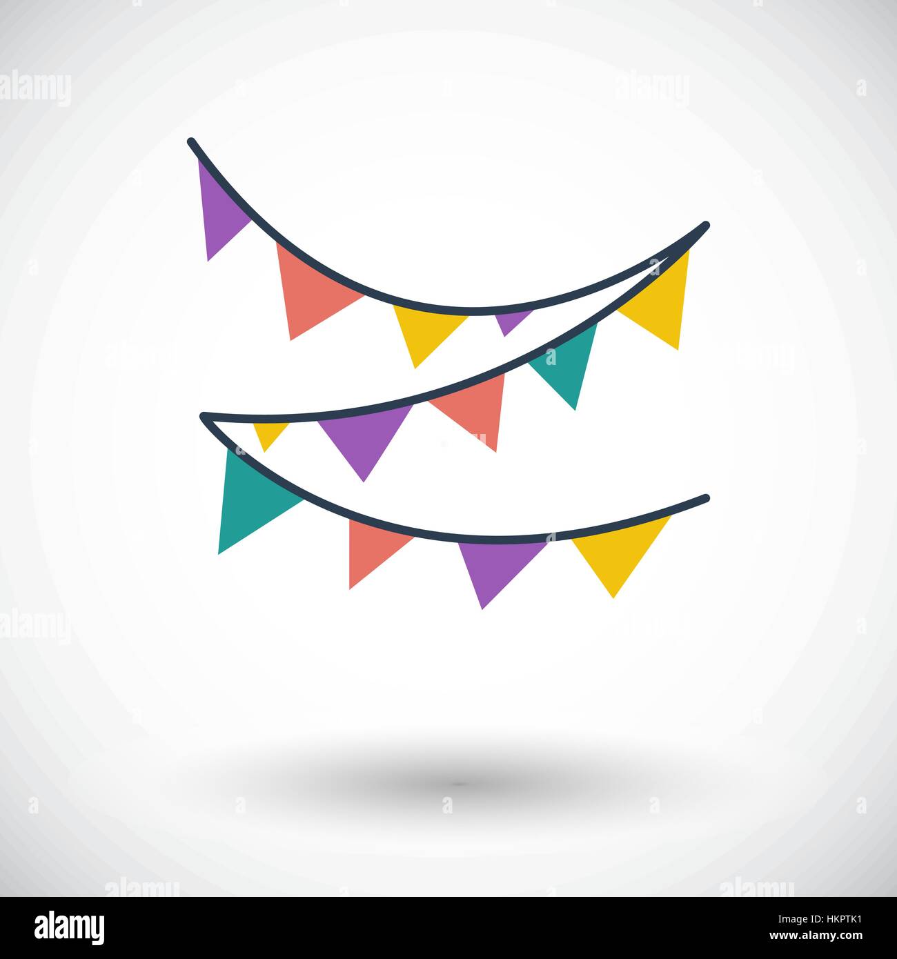 Bunting. Single flat icon on white background. Vector illustration ...