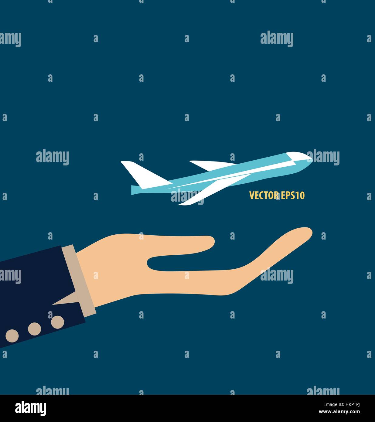 Hands holding plane. Vector illustration Stock Vector Image & Art - Alamy