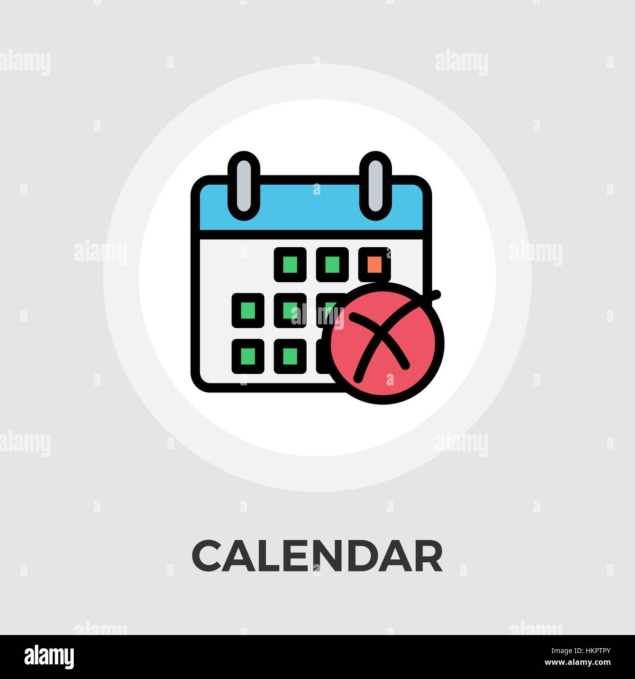 Calendar with cross icon vector. Flat icon isolated on the white ...
