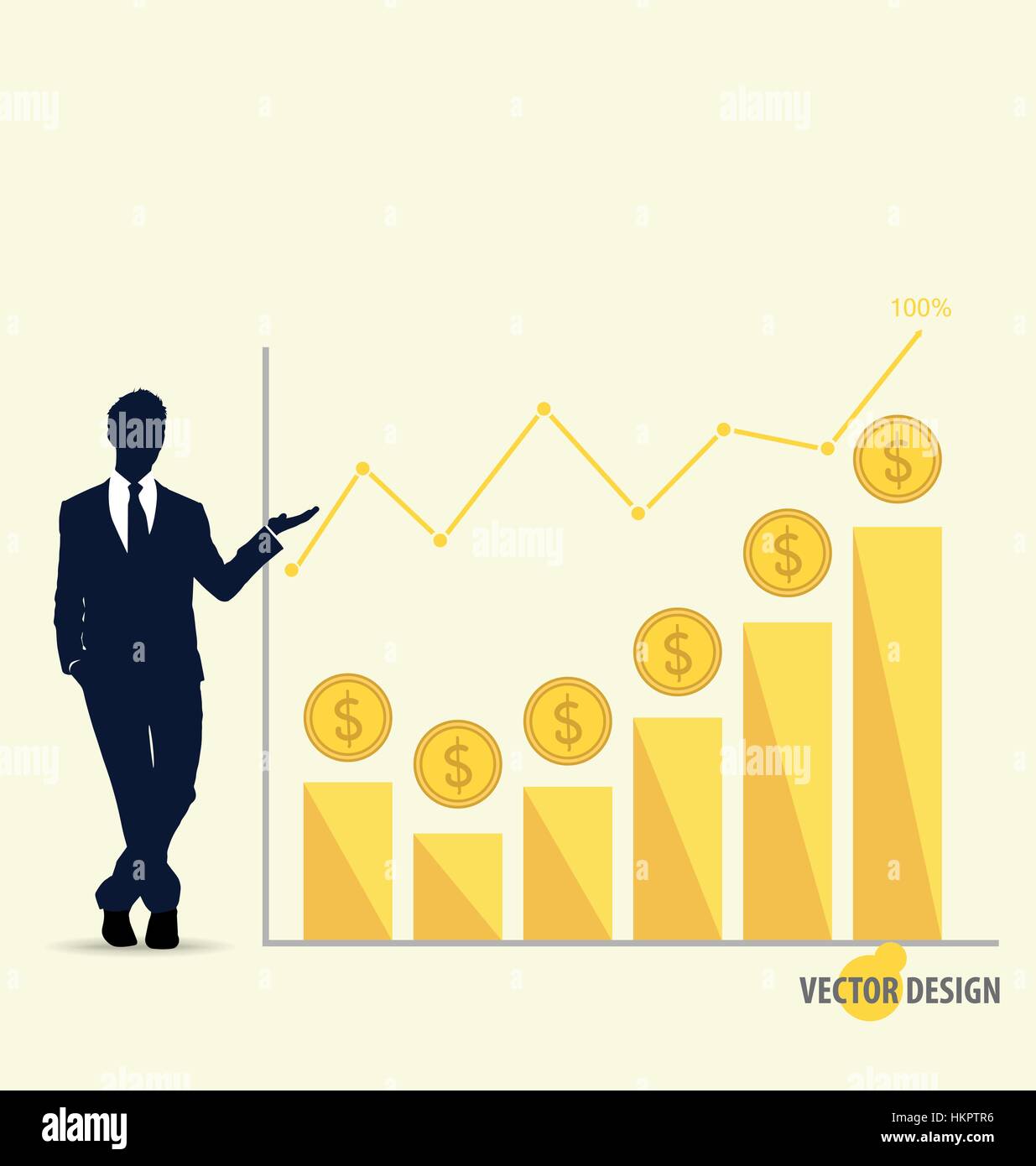 Businessman showing modern design graph. Business graph to success, can ...