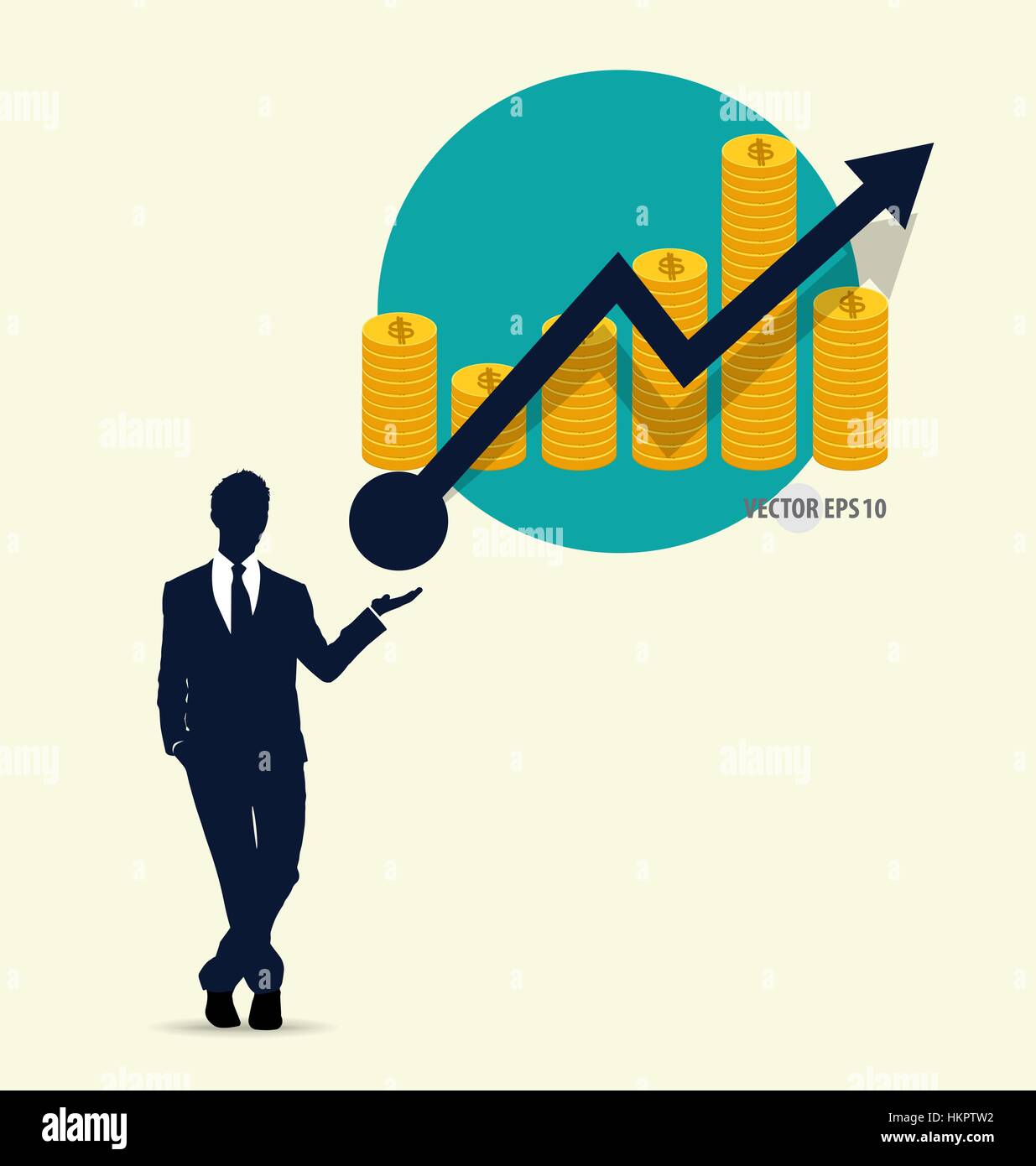 Businessman showing graph. Vector illustration Stock Vector Image & Art ...