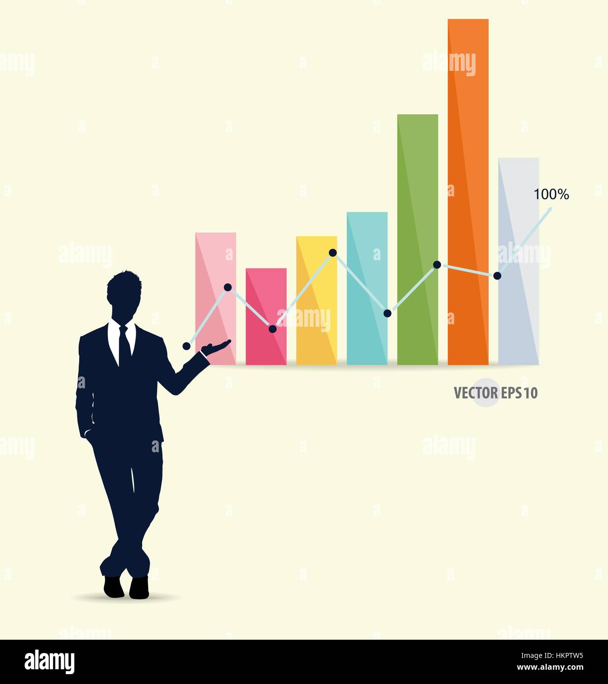 Businessman showing graph. Vector illustration Stock Vector Image & Art ...