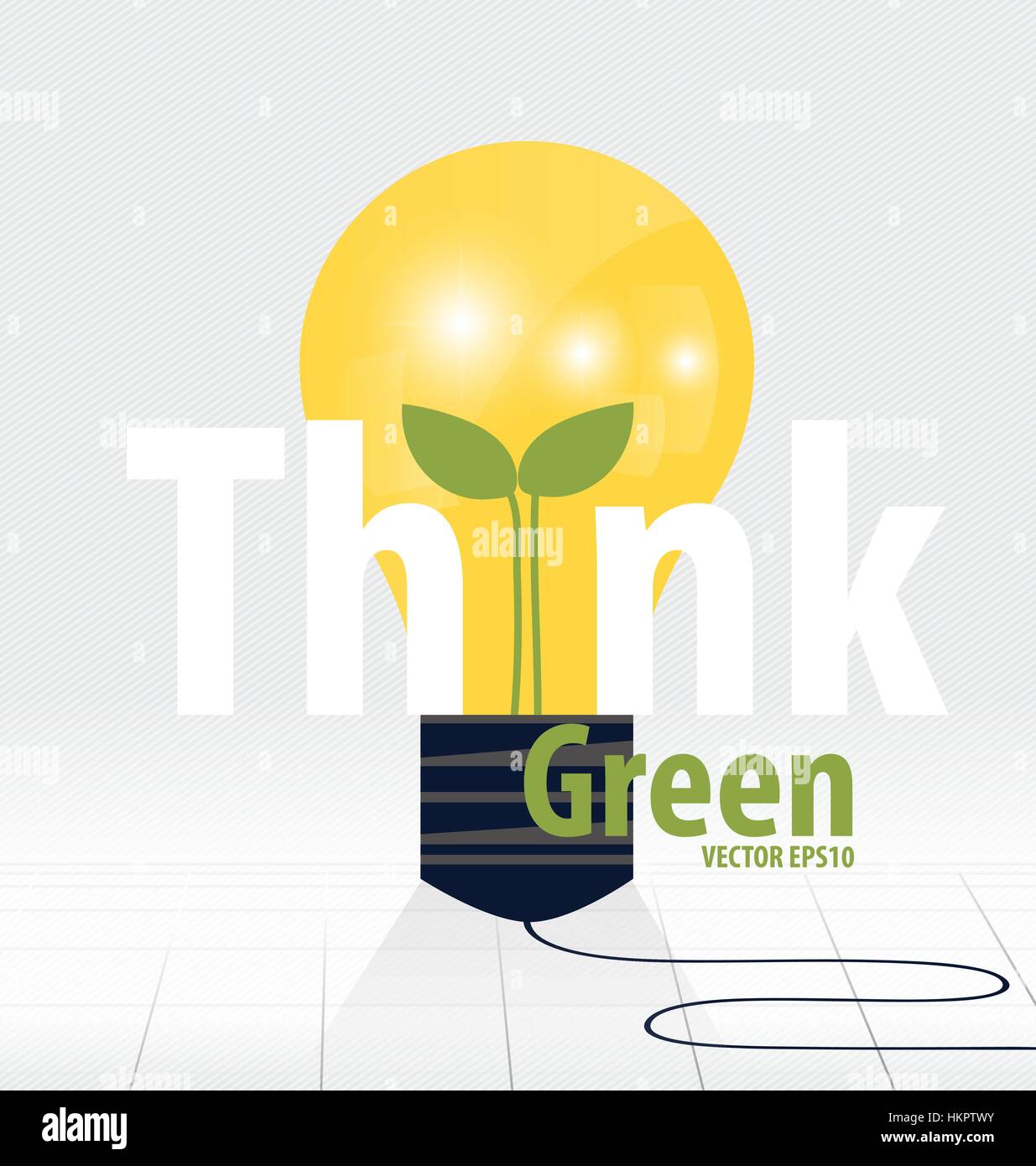 Think green, Eco concept. Light bulb with tree inside. Vector ... Think green, Eco concept. Light bulb with tree inside. Vector ...