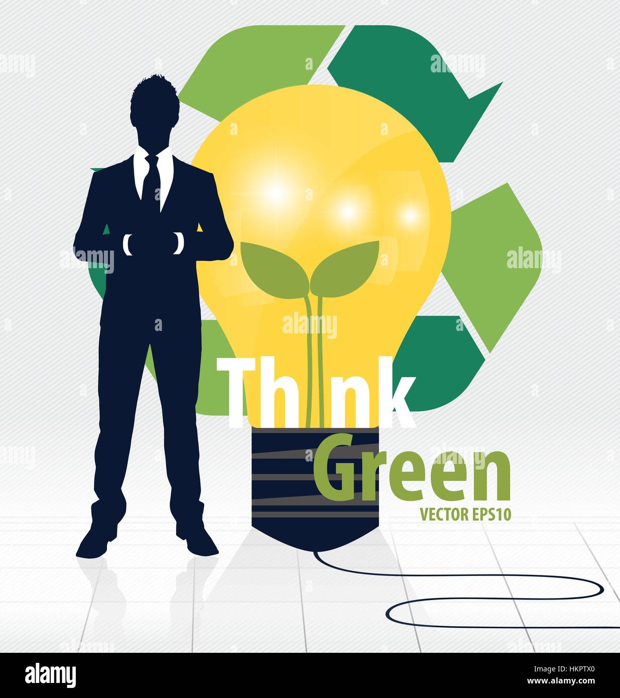Think green, Eco concept. Light bulb with Tree and Recycle symbol ... Think green, Eco concept. Light bulb with Tree and Recycle symbol ...