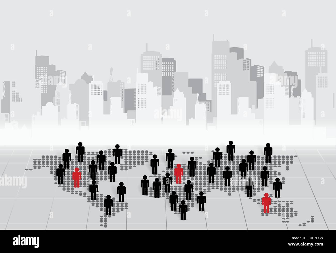 Social Network concept : People cut out of paper, vector illustration ...