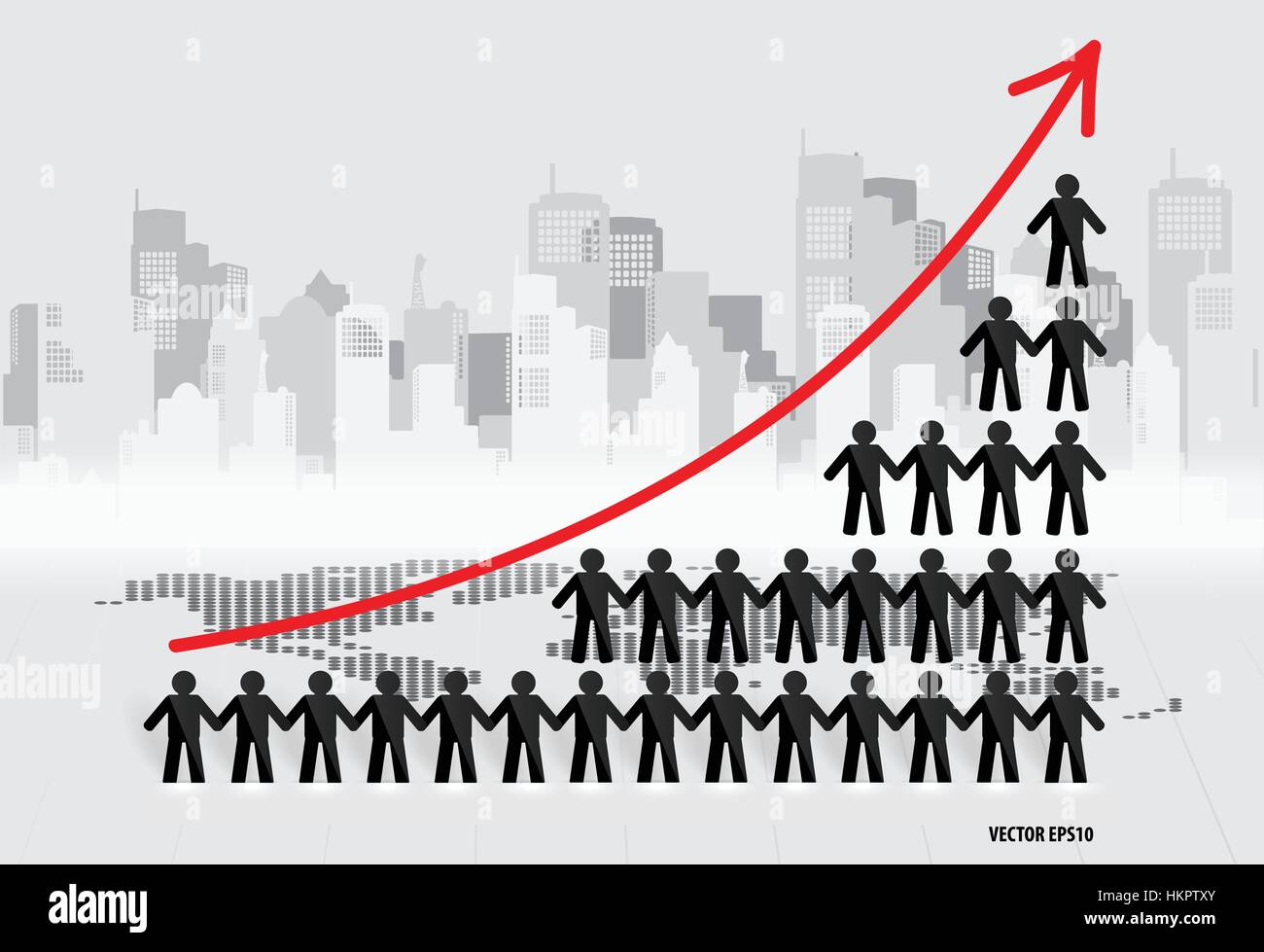 Business growing graph with businessman. Vector illustration Stock ...