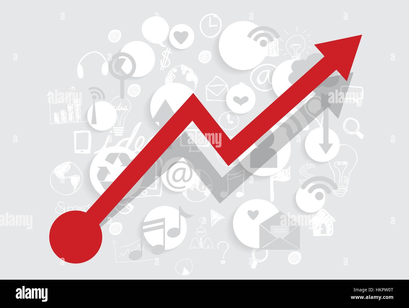 Business growing graph with application. Vector illustration Stock ...