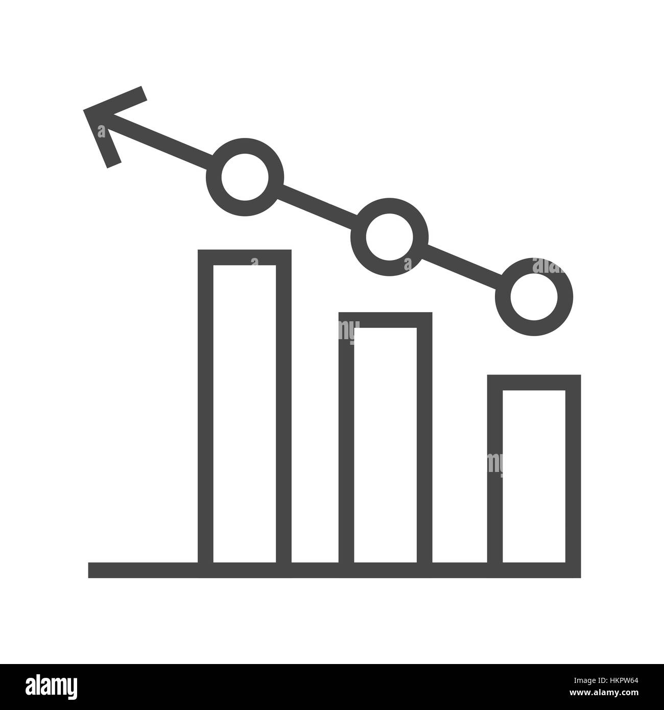 Chart Thin Line Vector Icon Isolated on the White Background Stock ...