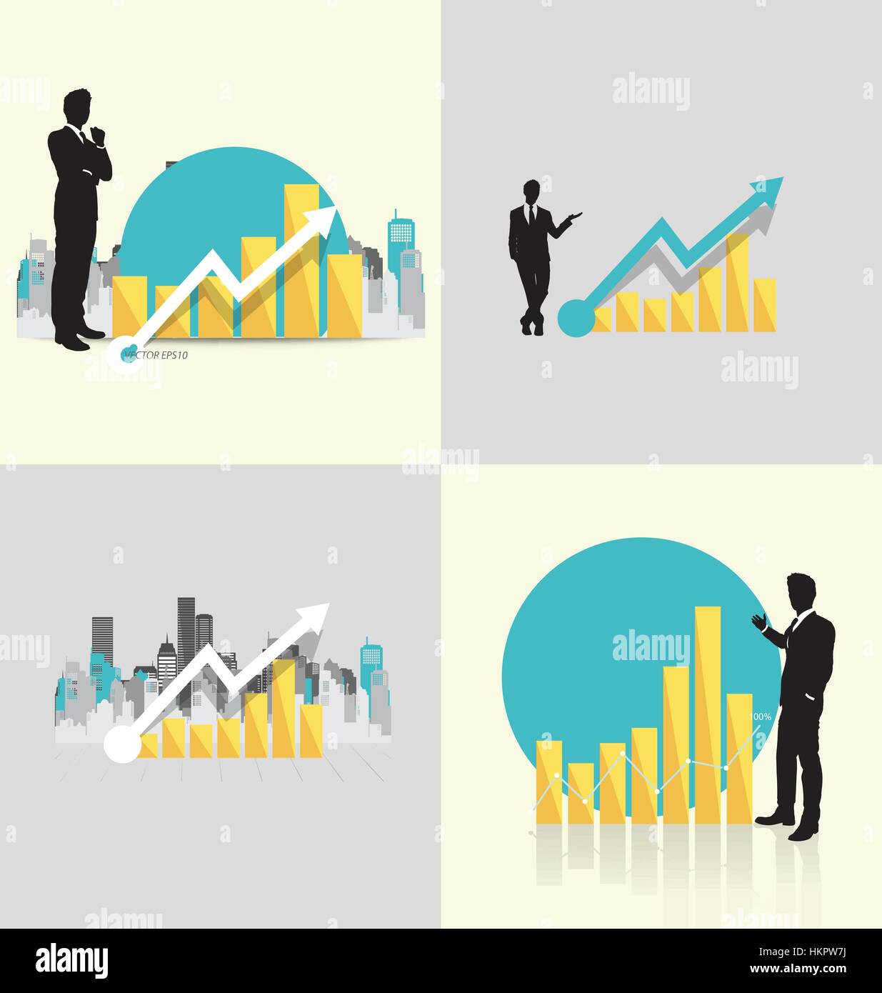 Businessman showing graph. Vector illustration Stock Vector Image & Art ...