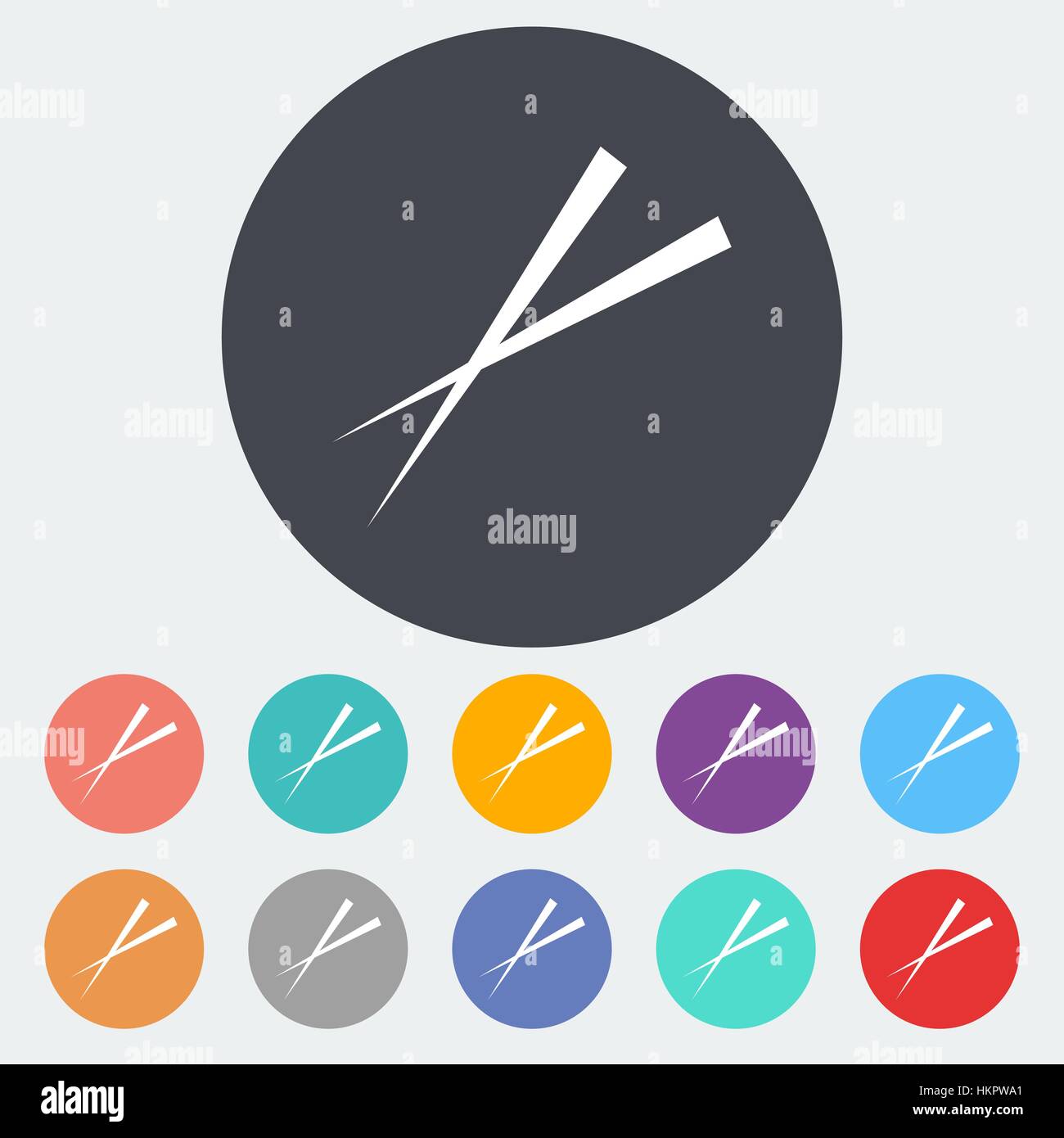 Chopsticks. Single flat icon on the circle. Vector illustration Stock ...