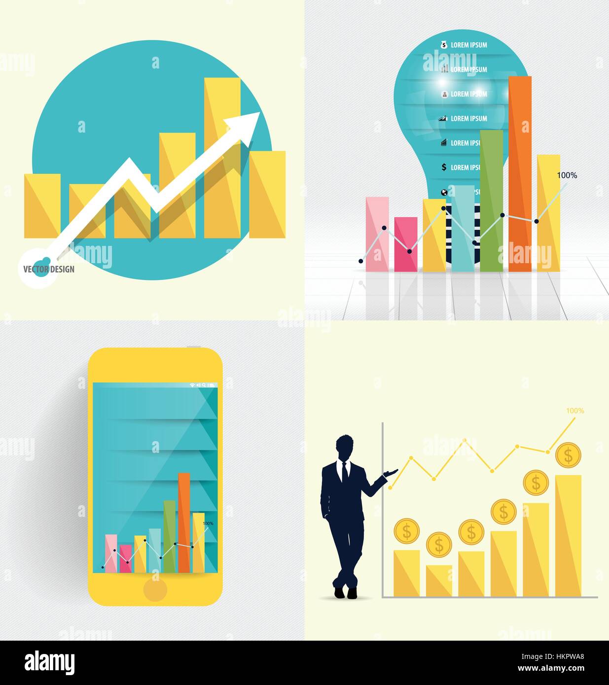 Businessman showing graph. Vector illustration Stock Vector Image & Art ...