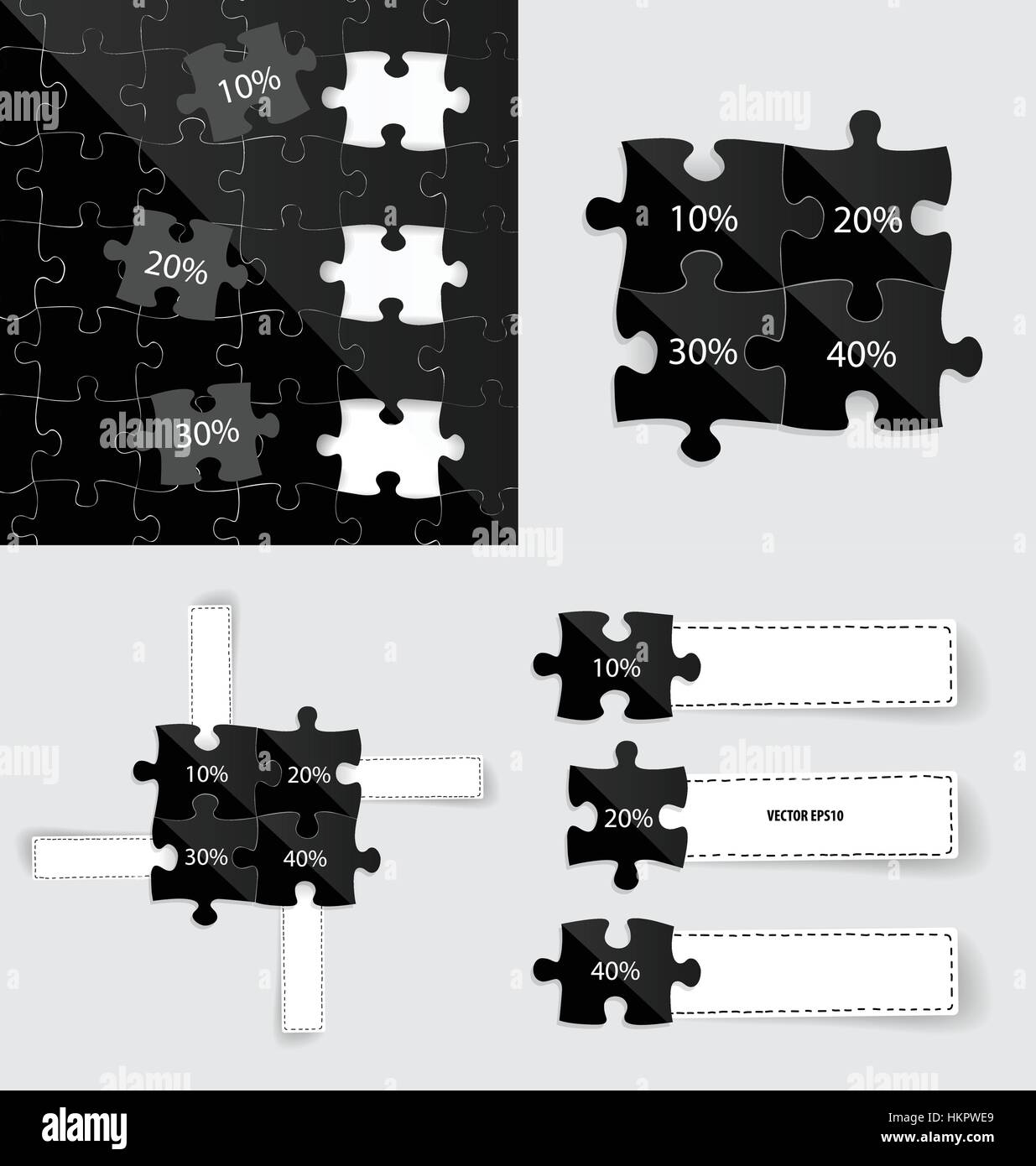 Modern infographics template style. Business puzzle pieces . Vector ...