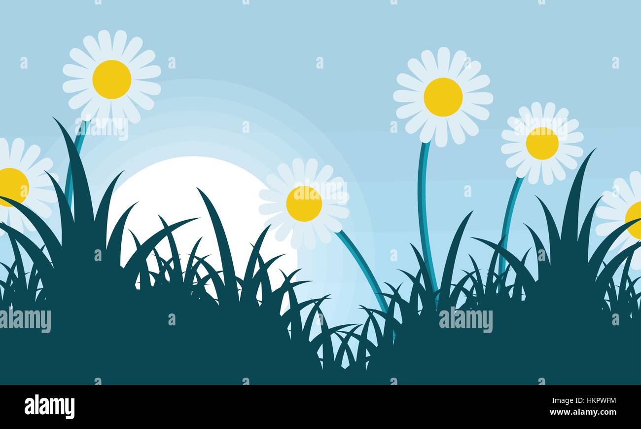 Spring with flower landscape vector Stock Vector Image & Art - Alamy