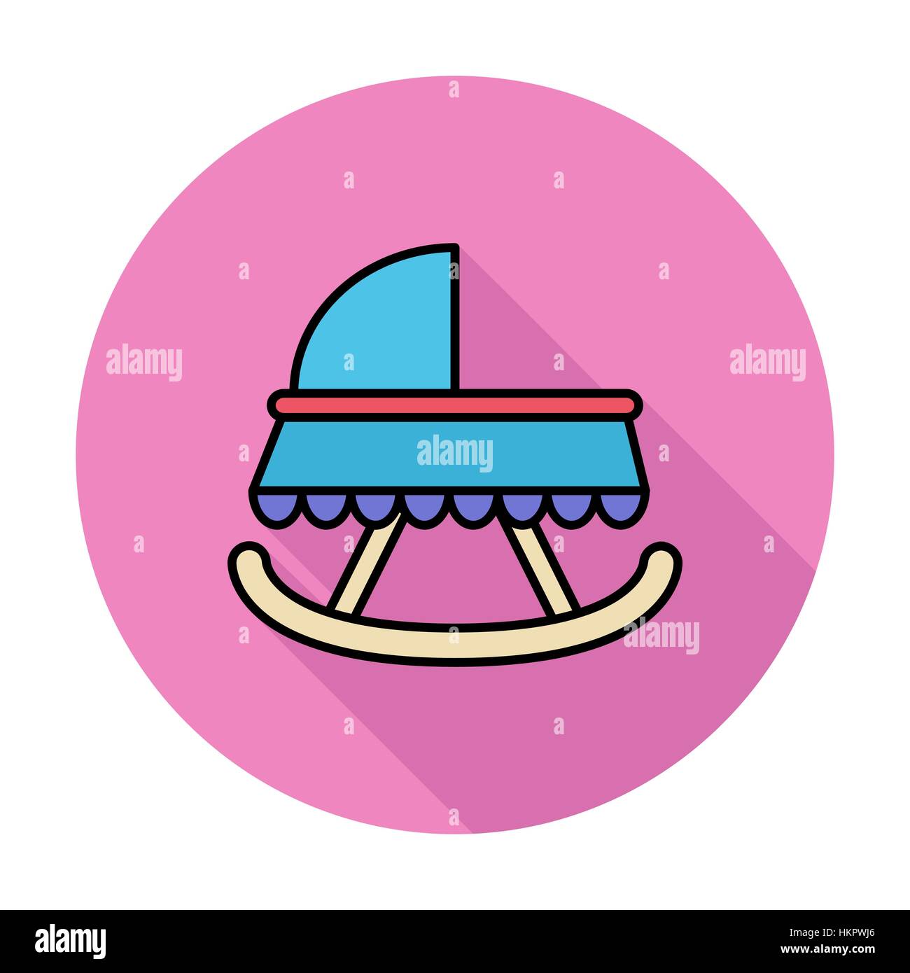 Cradle icon. Flat vector related icon whit long shadow for web and ...