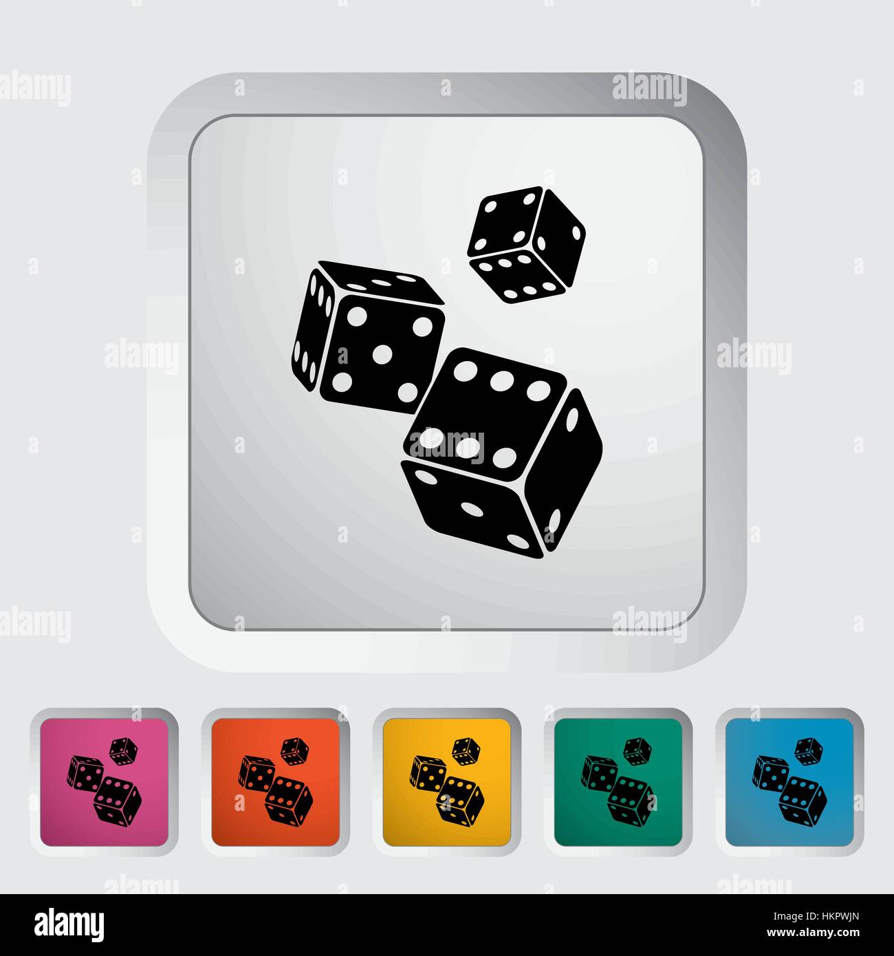 Craps. Single flat icon on the button. Vector illustration Stock Vector ...