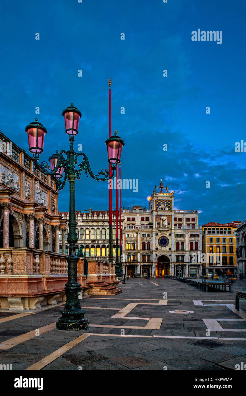 Italy Veneto Venice PIazza San Marco Clock Tower Stock Photo - Alamy
