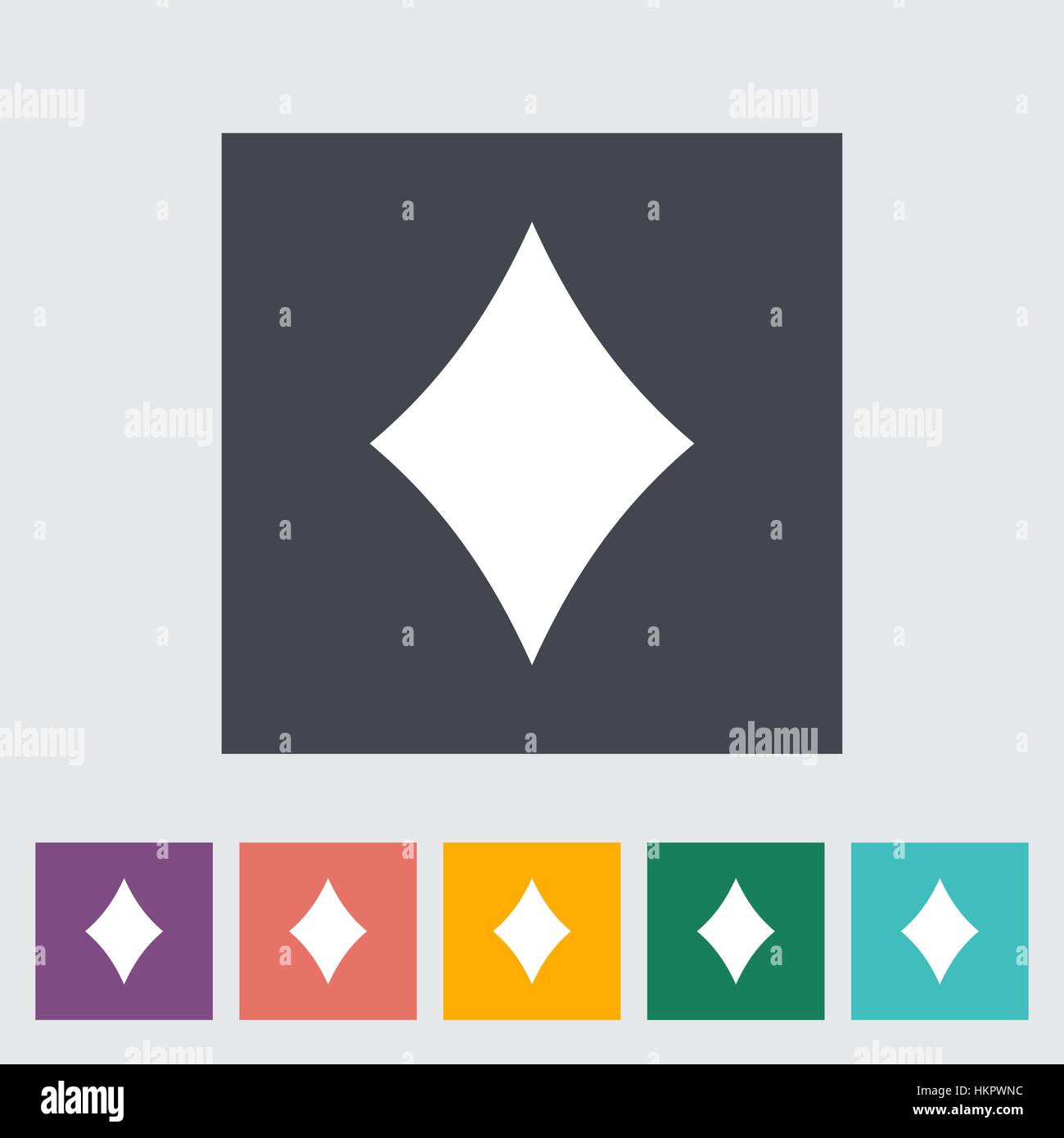 Diamonds suit. Single flat icon on the button. Vector illustration ...