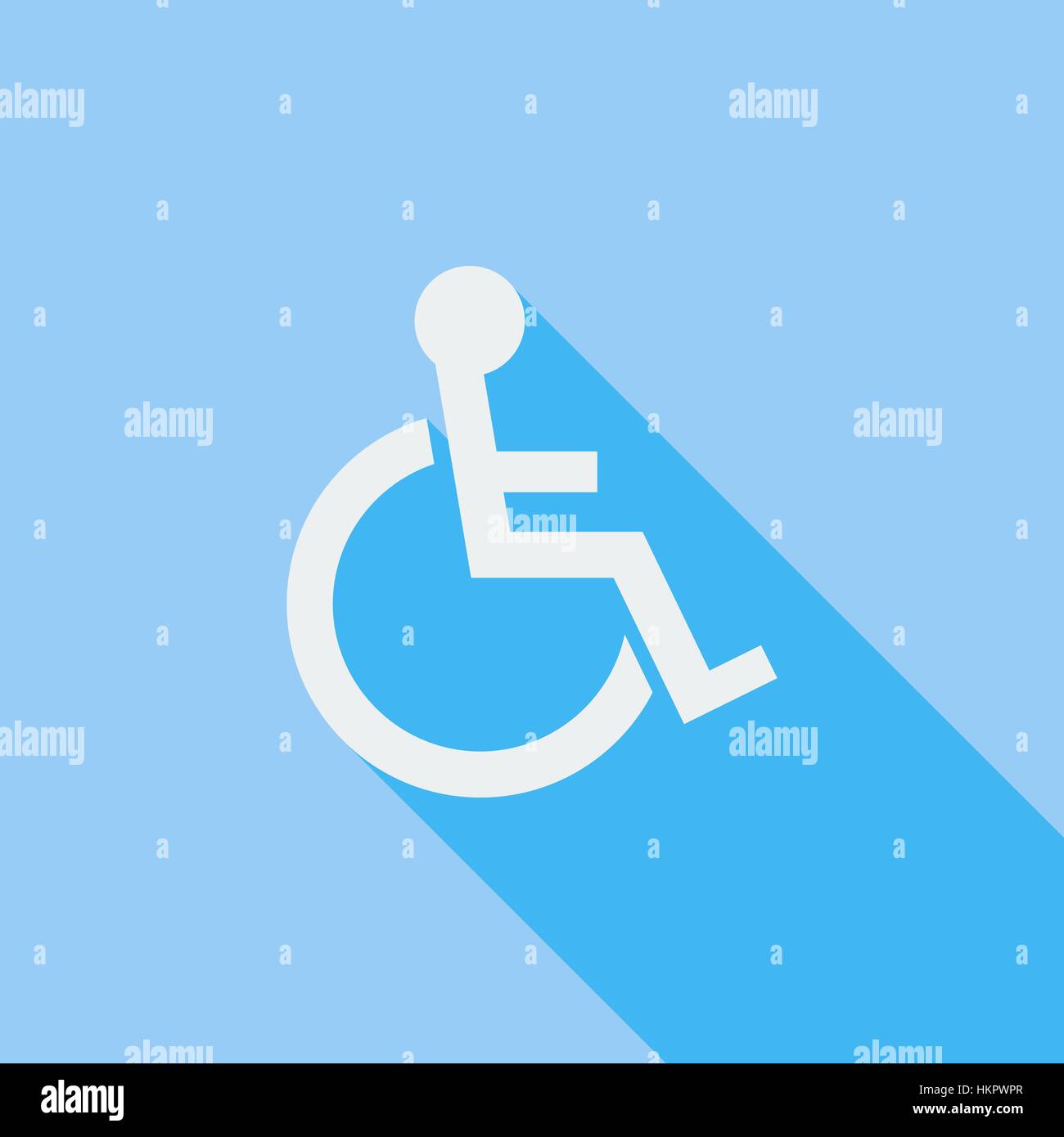 Disabled icon. Flat vector related icon with long shadow for web and ...