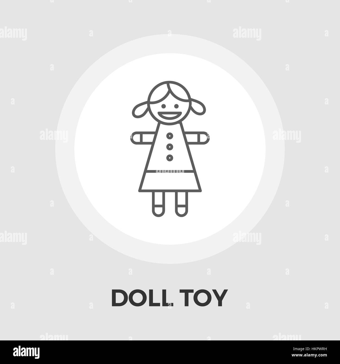 Doll toy icon vector. Flat icon isolated on the white background ...