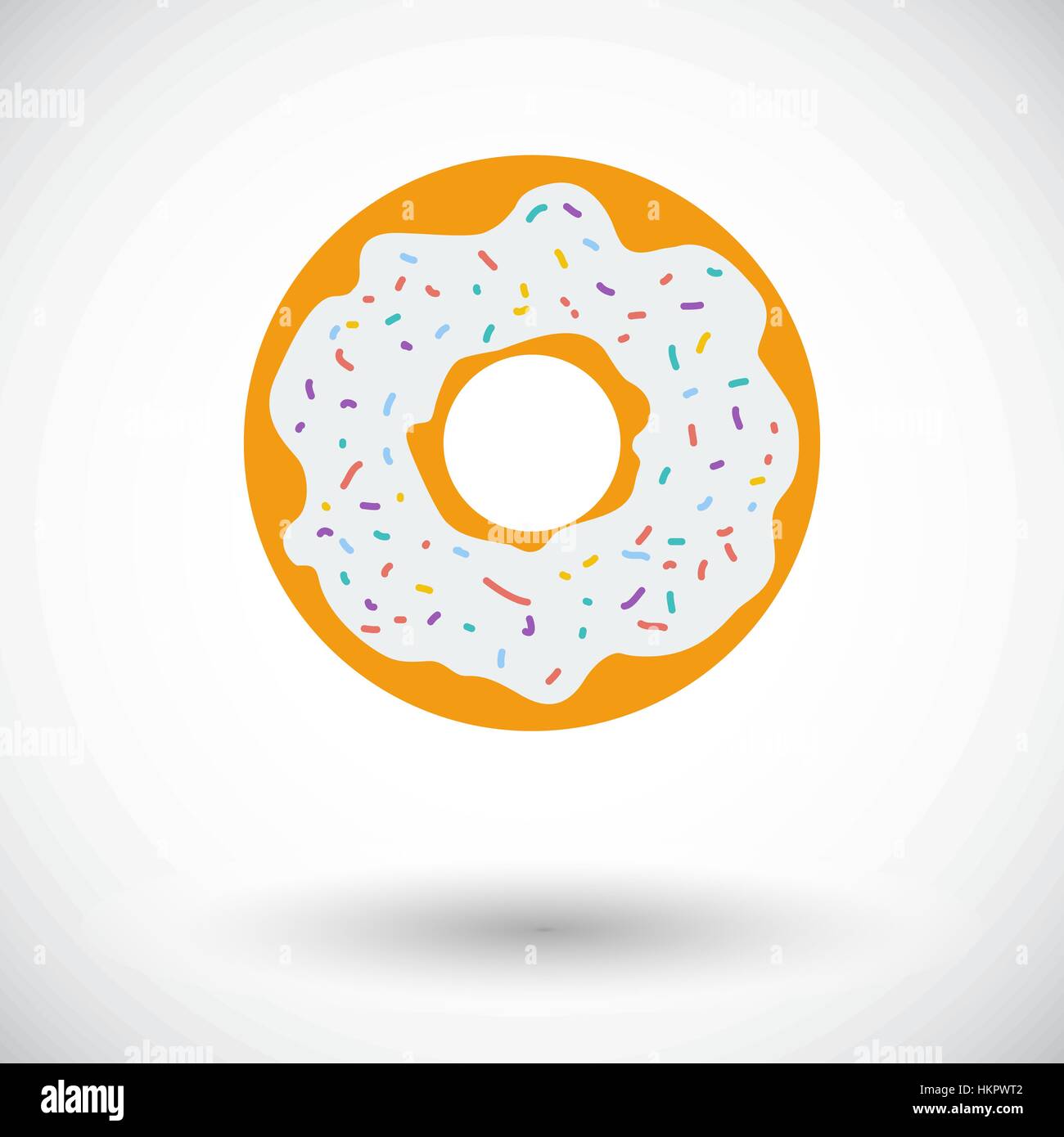 Donut. Single flat icon on white background. Vector illustration Stock ...
