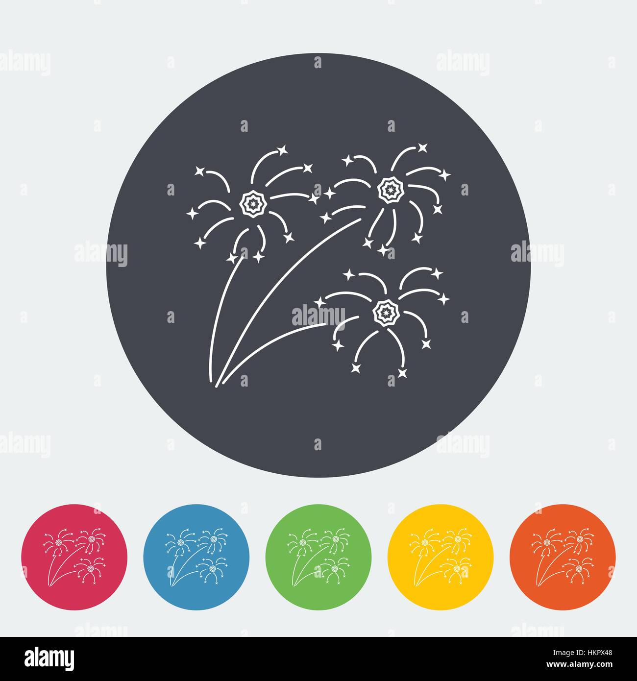 Firework. Single flat icon on the circle. Vector illustration Stock ...
