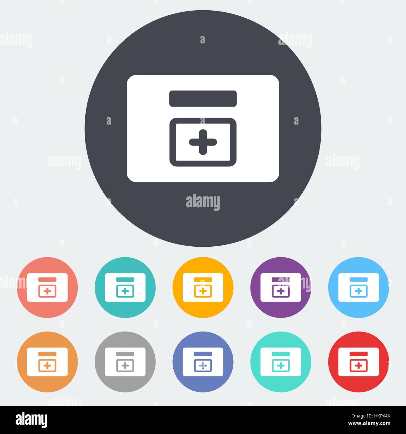 First aid kits. Single flat icon on the circle. Vector illustration ...