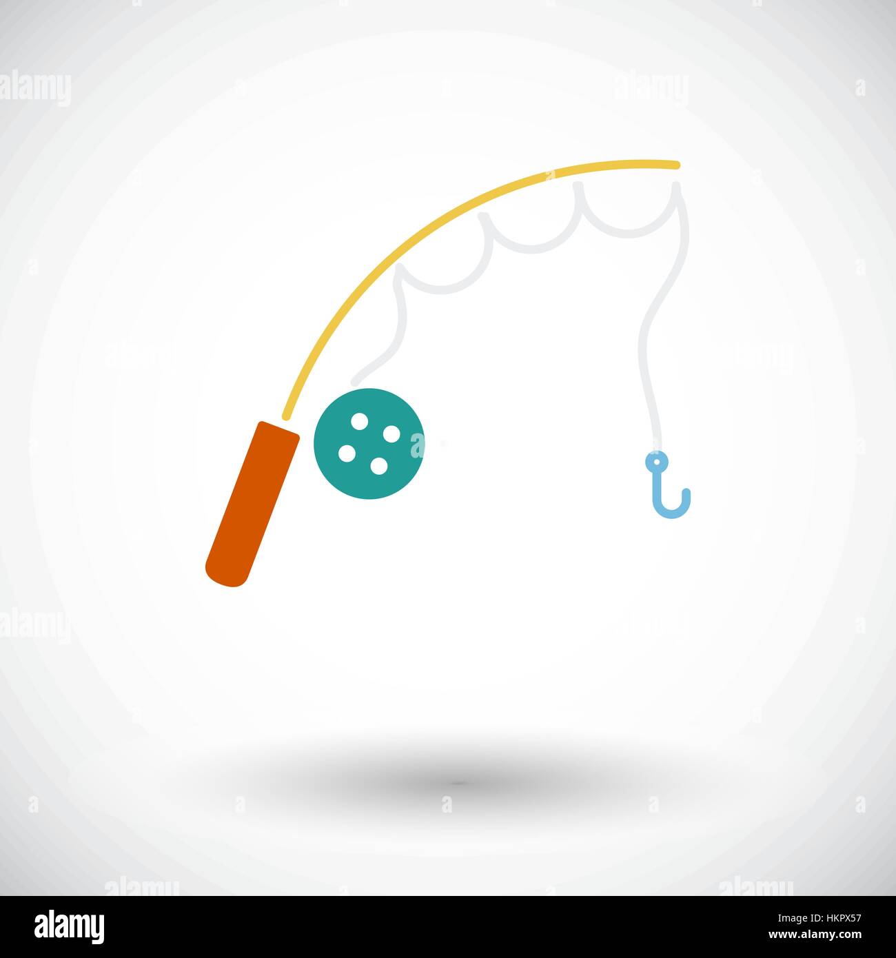 Fishing rod. Flat vector icon for mobile and web applications. Vector ...