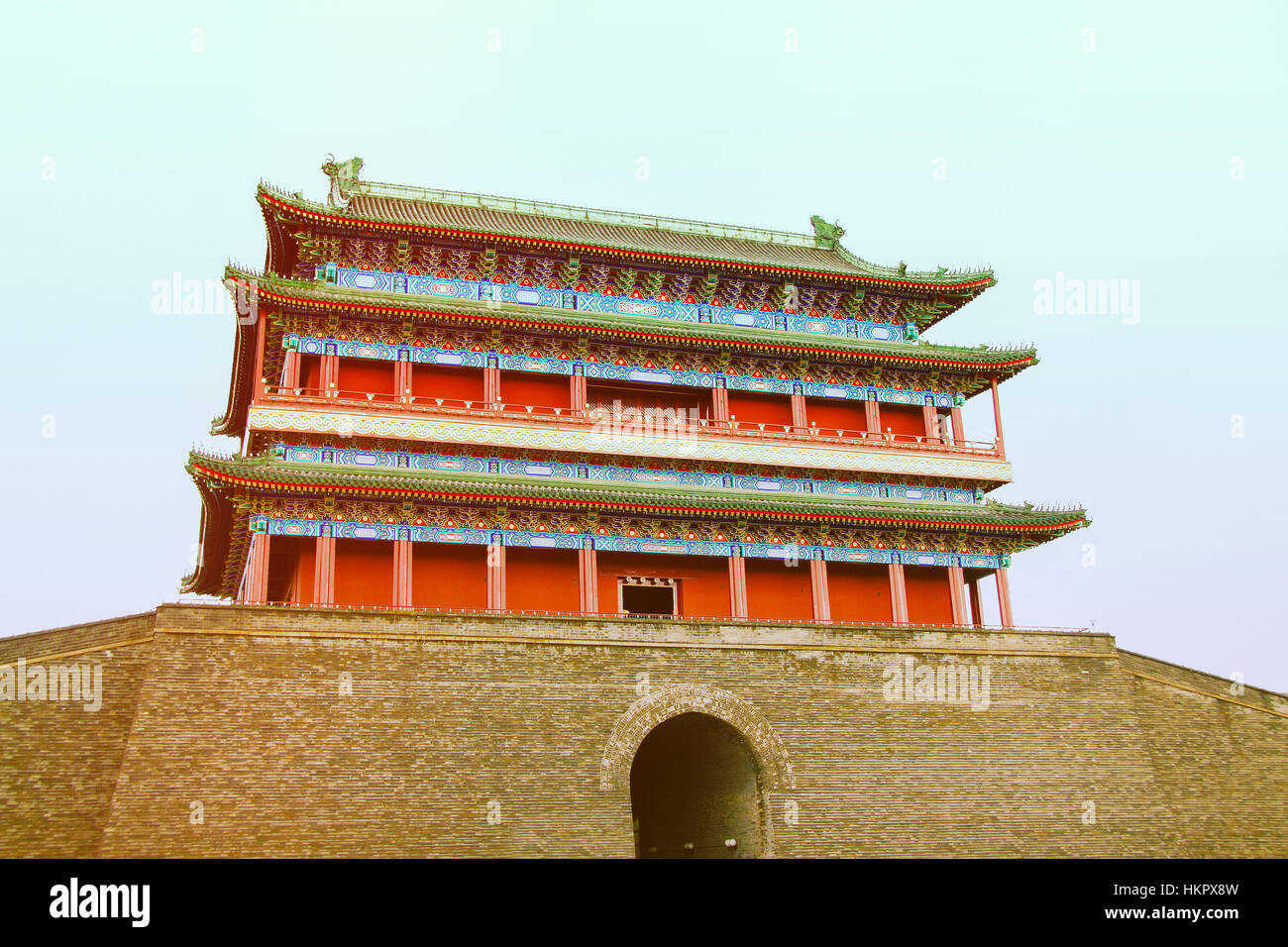 Zhengyangmen Gate, located at the south of Tiananmen Square in Beijing ...