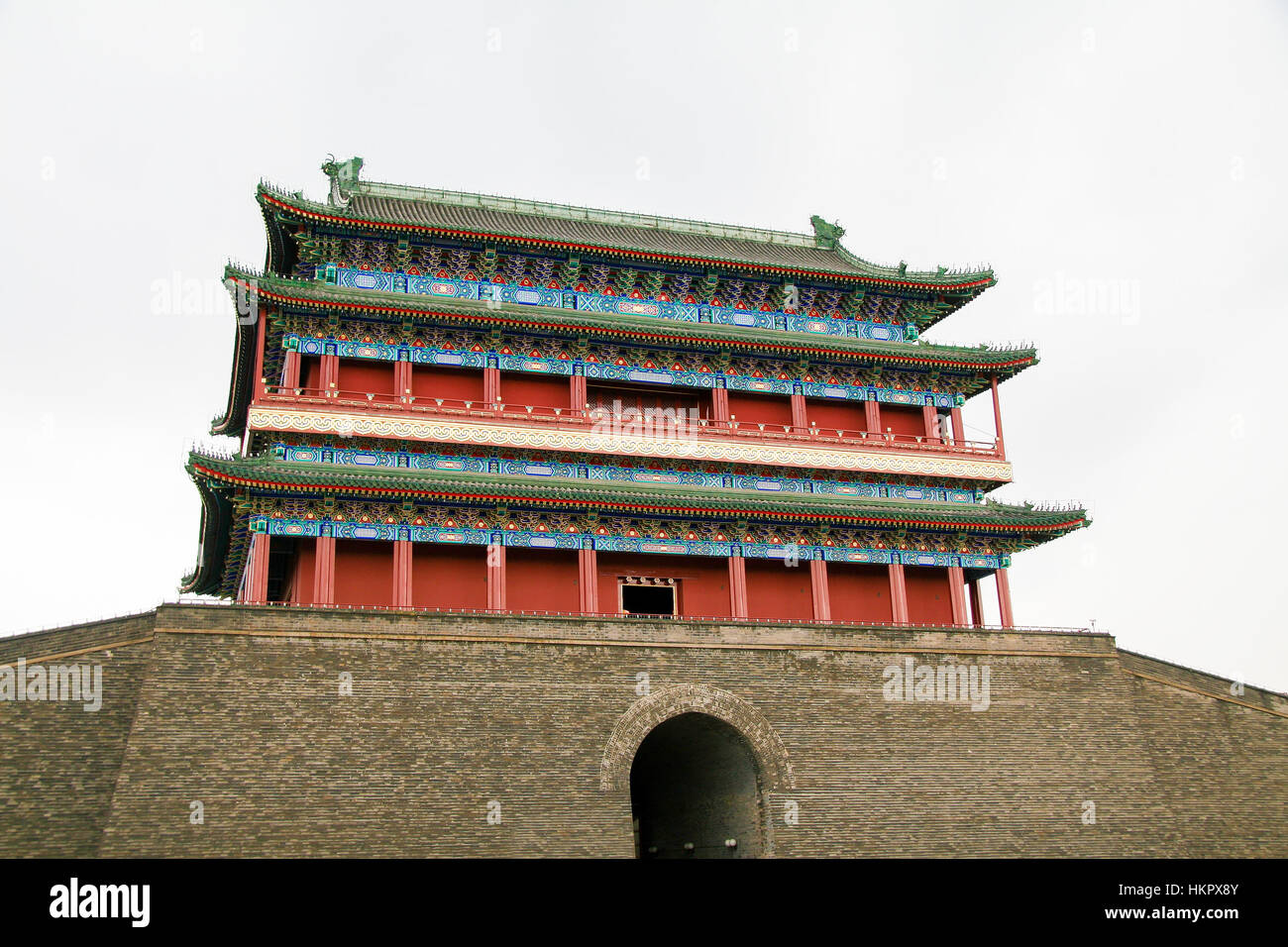 Zhengyangmen Gate, located at the south of Tiananmen Square in Beijing ...