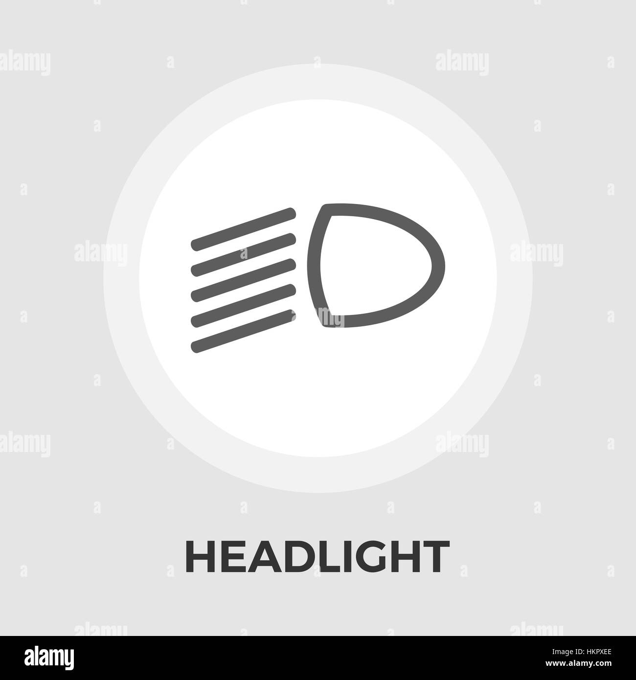 Headlight icon vector. Flat icon isolated on the white background ...