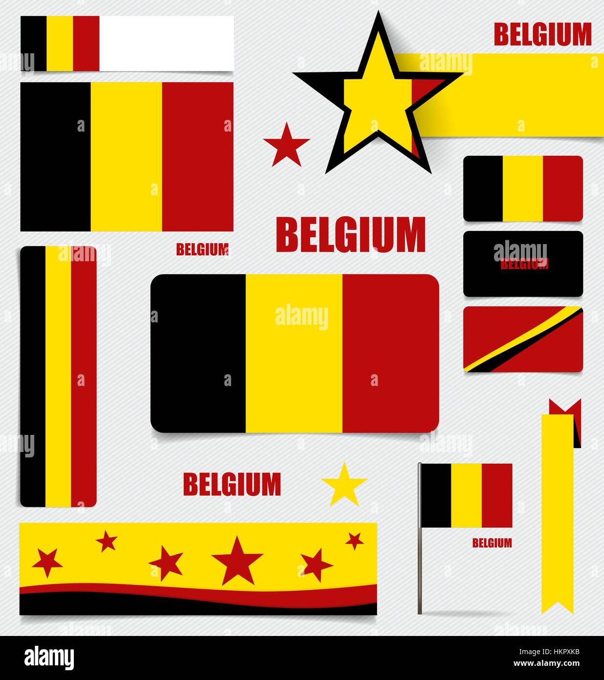 Collection of Belgium Flags, Flags concept design. Vector illustration ...