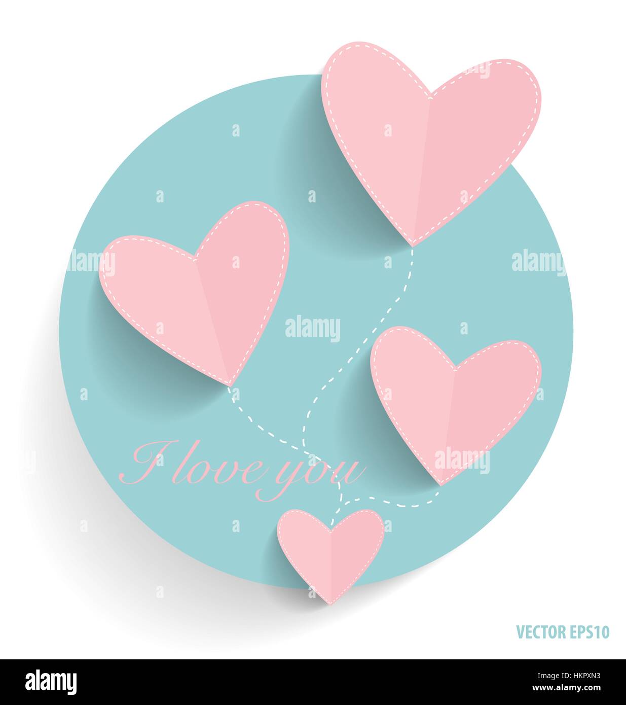 Cute note paper with hearts. Vector illustration Stock Vector Image ...