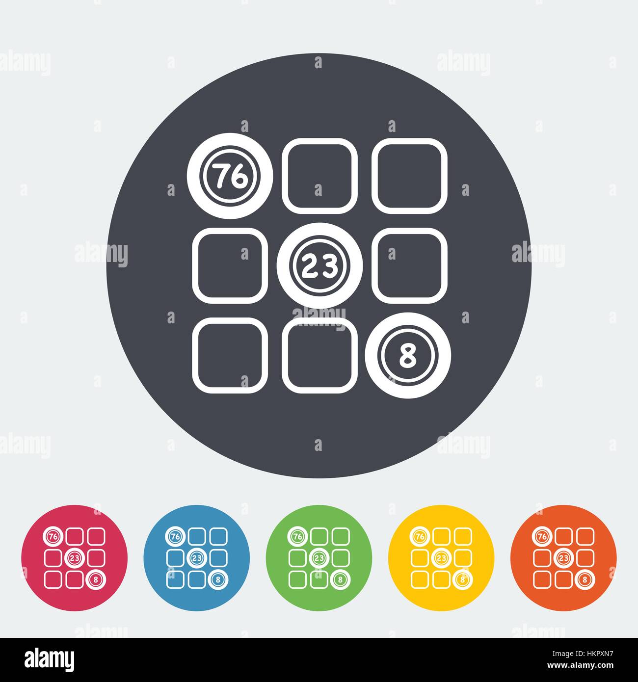 Keno. Single flat icon on the circle button. Vector illustration Stock ...