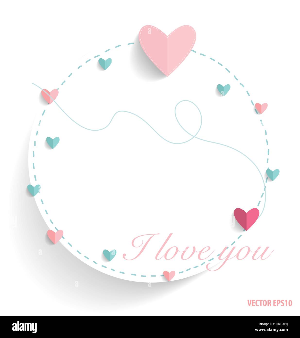 Cute note paper with hearts. Vector illustration Stock Vector Image ...
