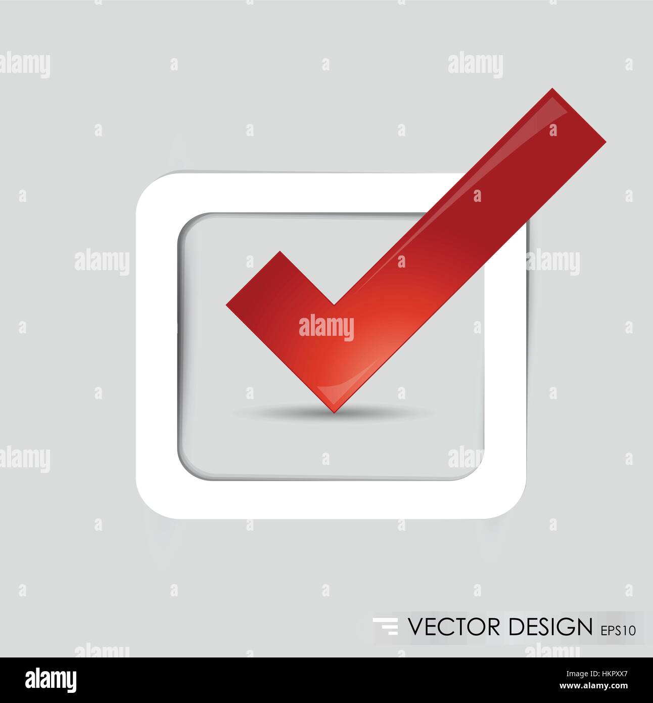 Check-box with red check-mark , vector illustration Stock Vector Image ...