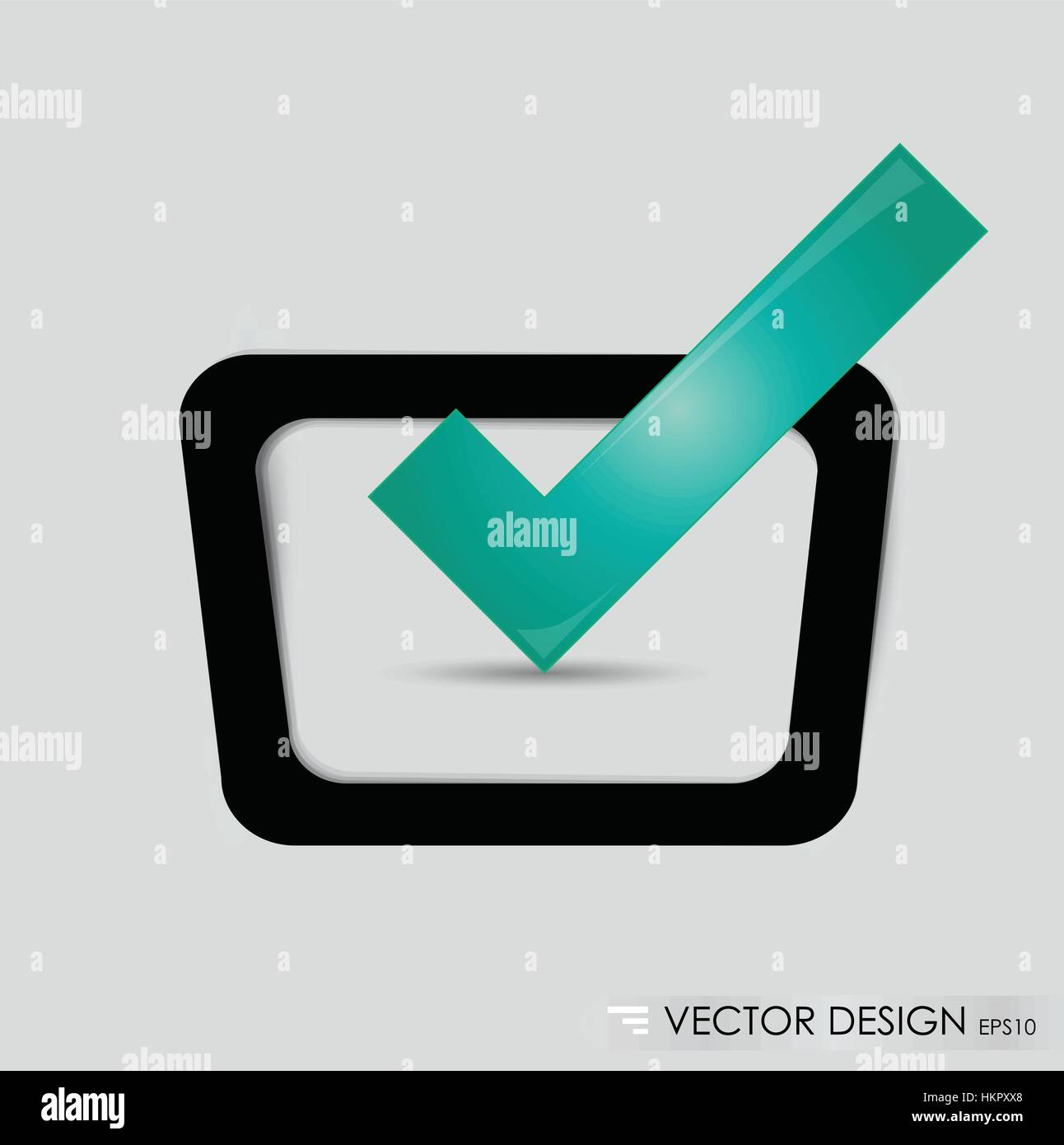 Check-box with green check-mark , vector illustration Stock Vector ...