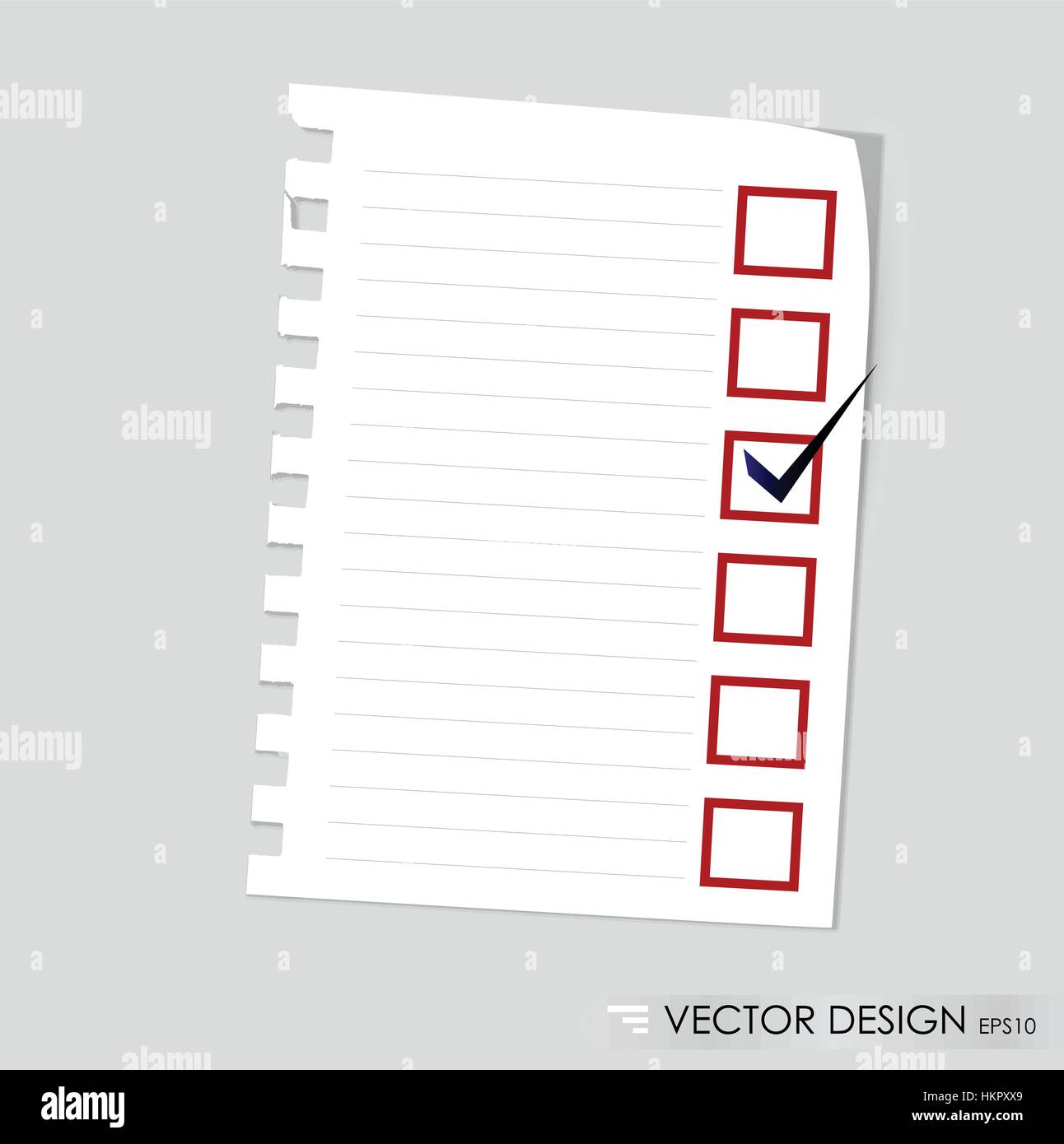 A checklist with black marker and red checked boxes. Concept vector ...