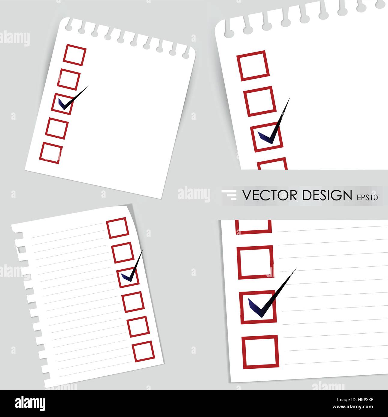 A checklist with black marker and red checked boxes. Concept vector ...