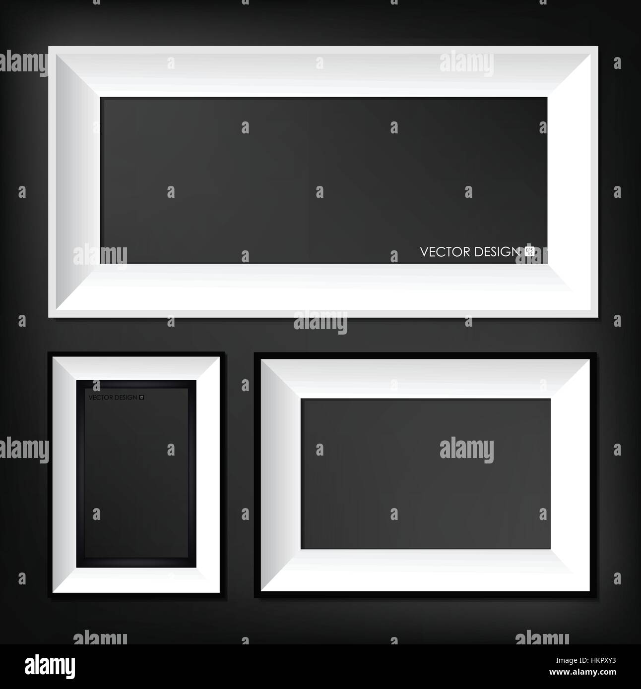 The modern frames on the wall, vector illustration Stock Vector Image ...