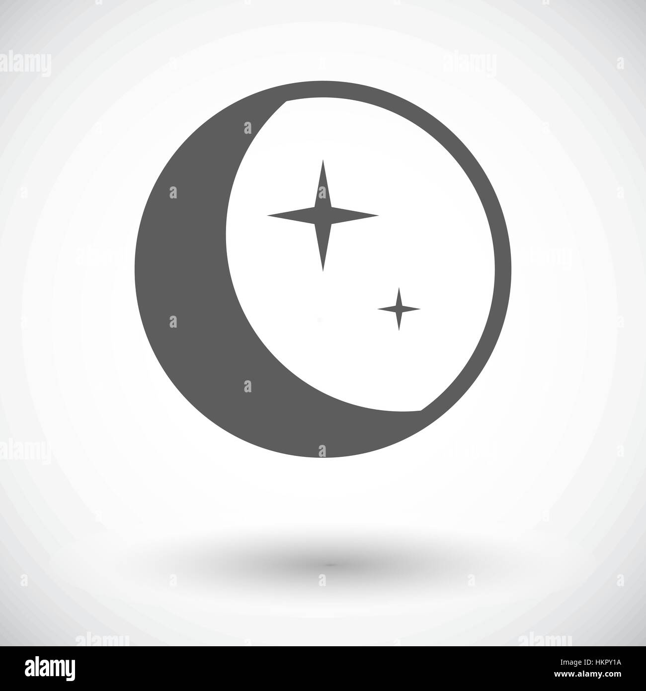 Moon. Single flat icon on white background. Vector illustration Stock ...