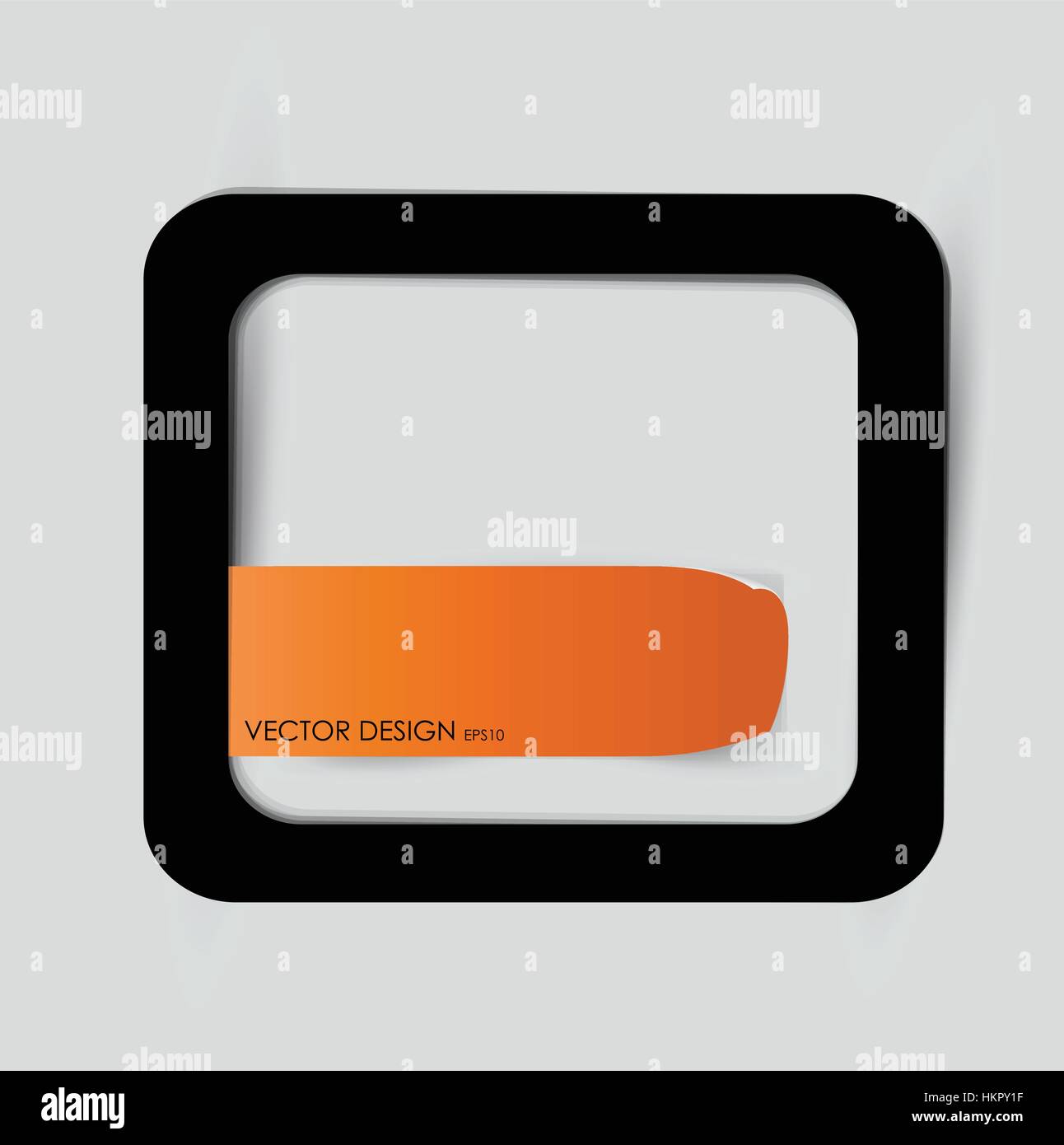 Orange note paper and frame on the gray wall. Vector illustration Stock ...