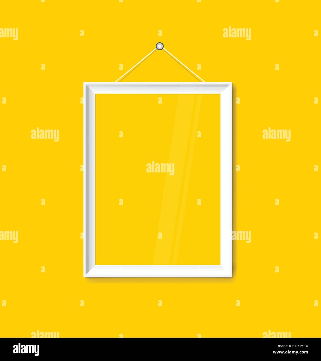 White frames on the yellow wall, vector illustration Stock Vector Image ...