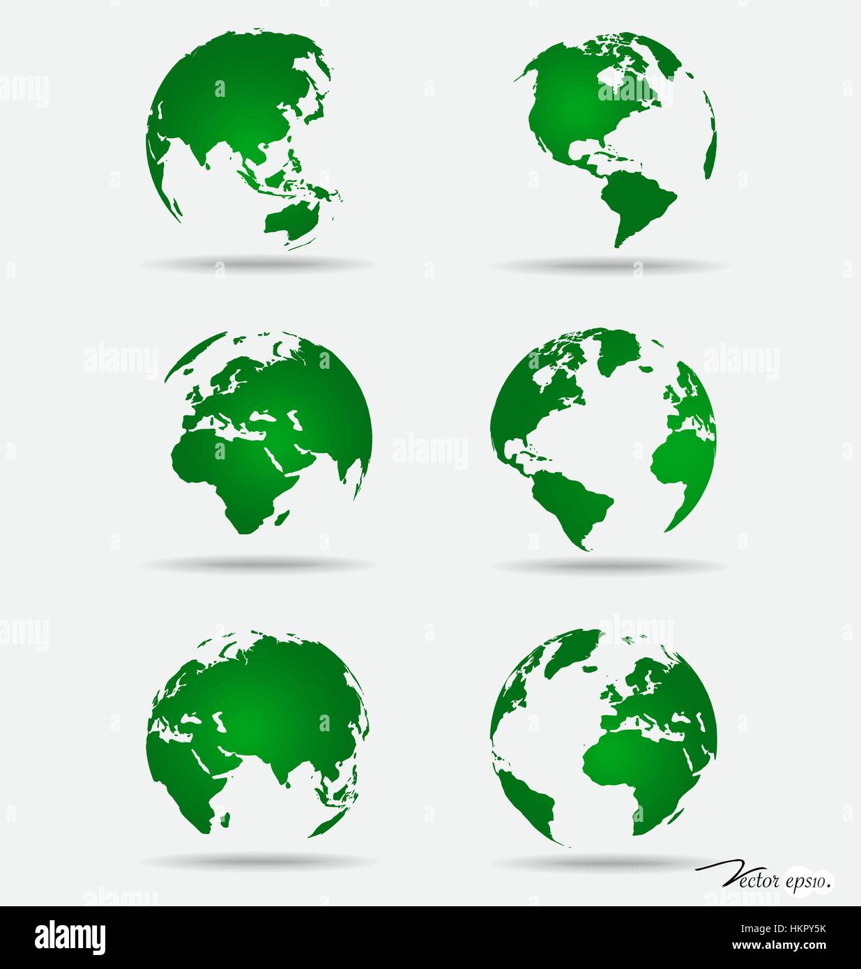 Set of modern globes. Vector Illustration Stock Vector Image & Art - Alamy