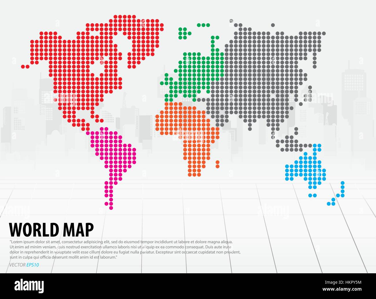 World map with continents. Vector illustration Stock Vector Image & Art ...