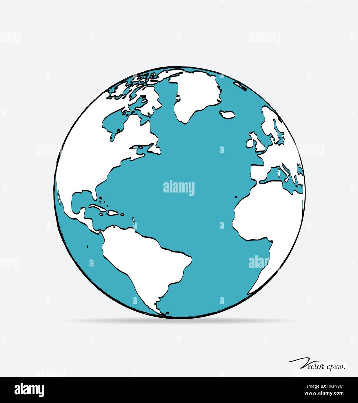 Modern globe drawing concept. Vector illustration Stock Vector Image ...